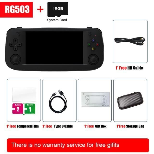Console de jeu portable RG503 Linux - Noir - 64G 20000 Game - WiFi 5G ...