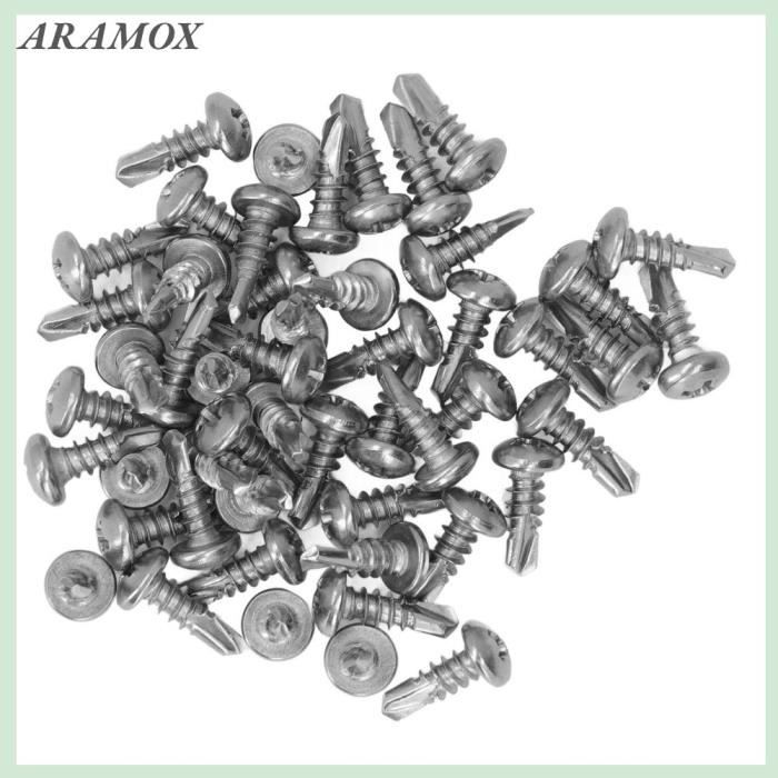 ARAMOX Vis auto-forage 200, Vis Autoperceuse en Acier Inoxydable 410 ...