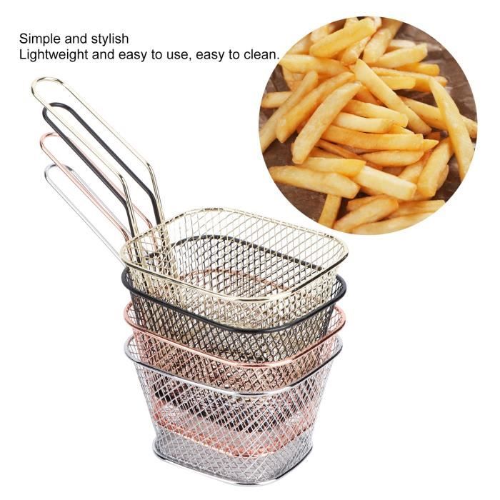 Panier de frites de 4 pièces panier de nourriture frite panier de tamis ...