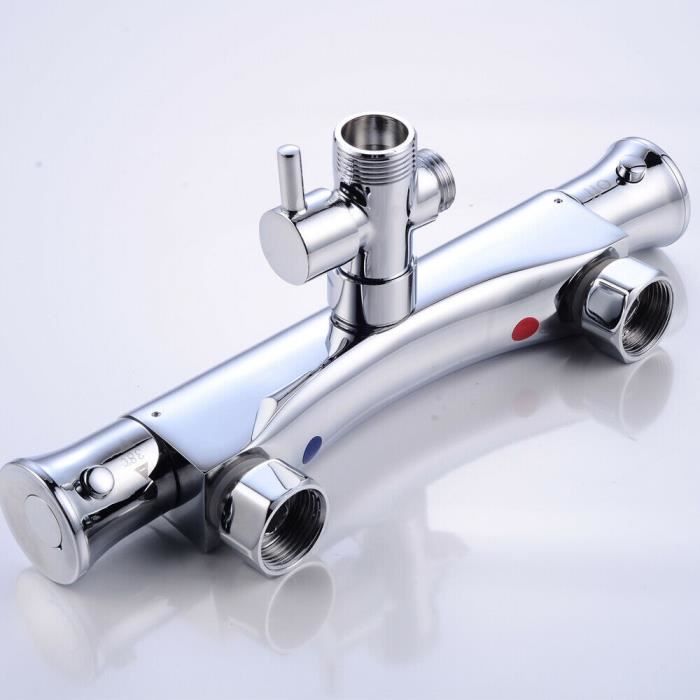 Thermostat de douche en laiton - Contrôle précis de la température - Protection de sécurité à 38 ...