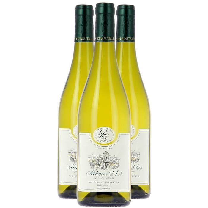 Mâcon Azé Blanc 2022 - Lot de 3x75cl - Cave d'Azé - Vin AOC Blanc de ...