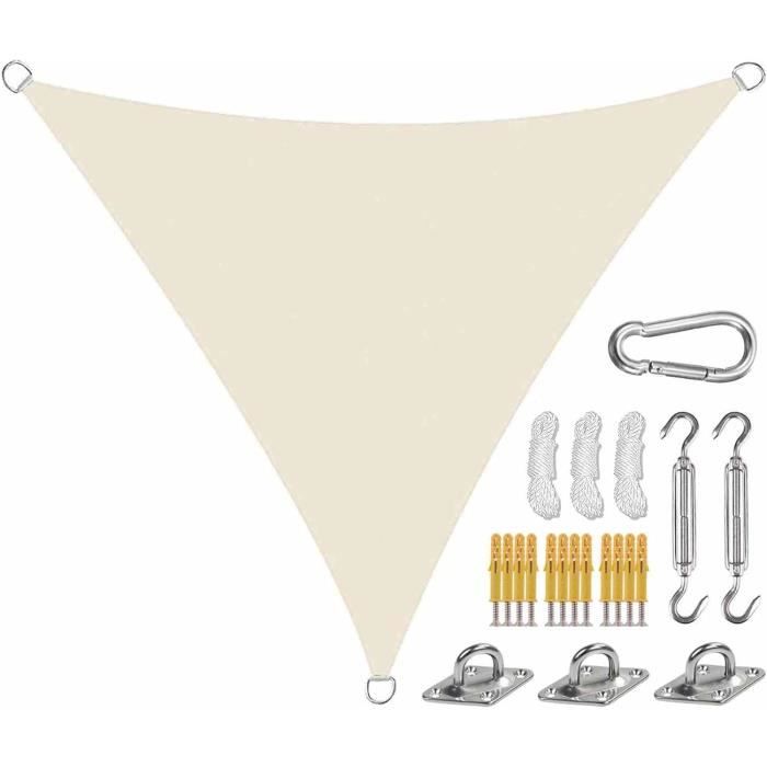 Auvent de Piscine crème avec kit de Fixation Robuste Pare-Soleil ...
