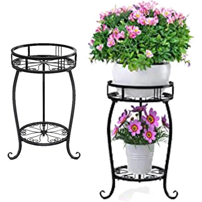 Supports de pots - - 2 Pack Support à Plantes en Métal - 2 Niveaux ...