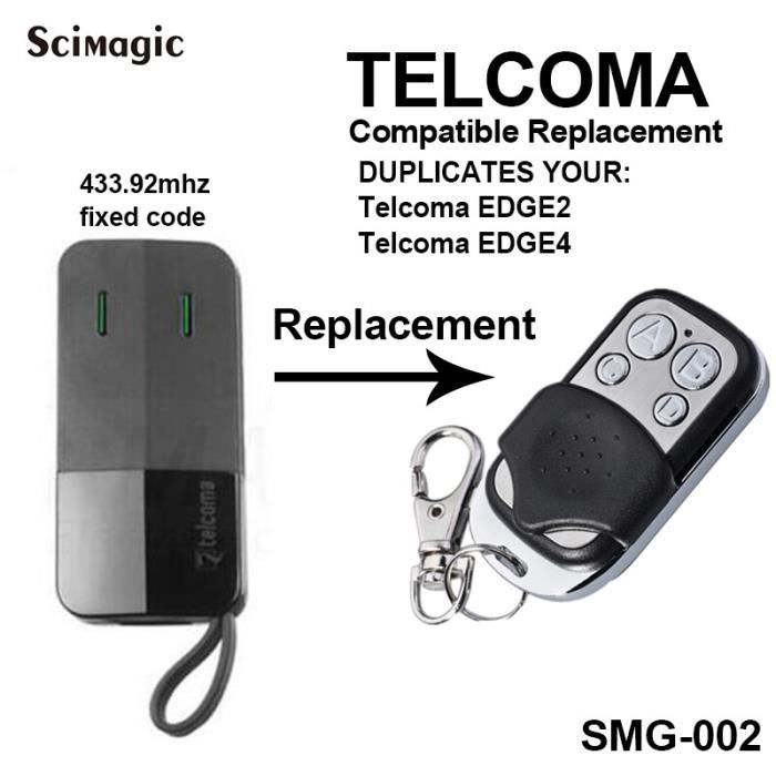 Télécommande Ouvre-Porte de Garage - TELCOMA - SMG-002 - 433.92MHz ...