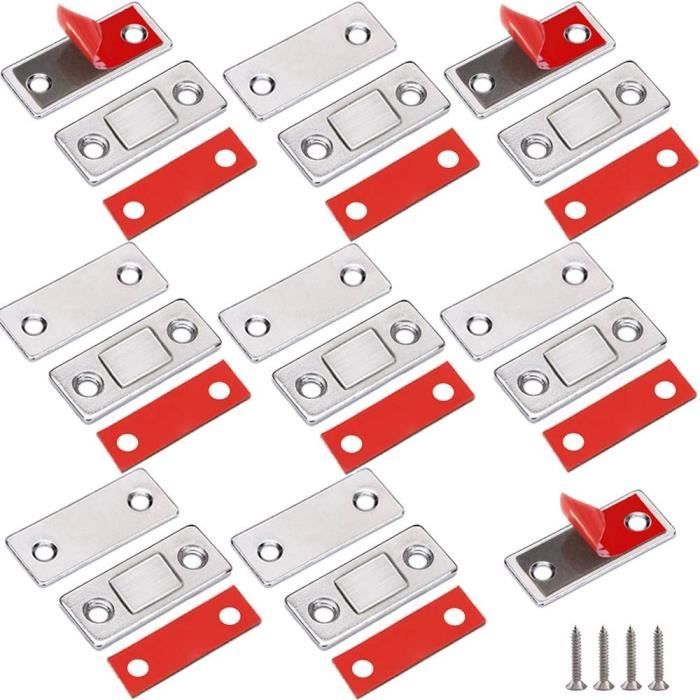 Loquet Magnetique 8 Pièces Ultra Mince Aimant de Porte Placard Adhésif ...