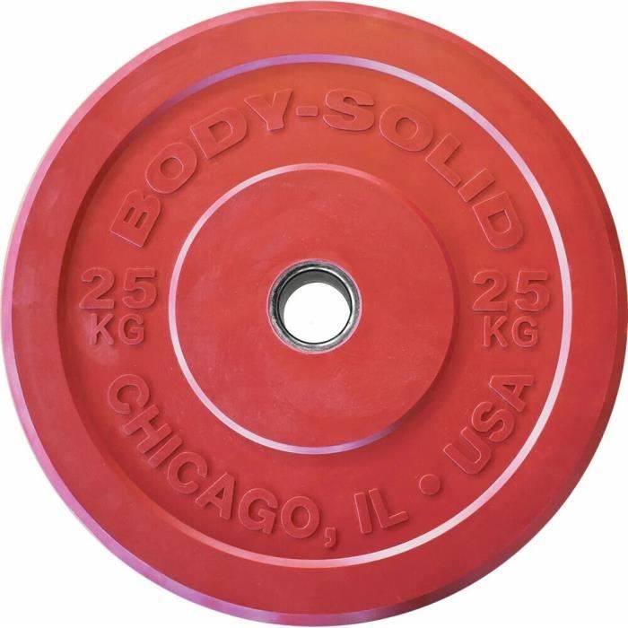 Disque de musculation Body Solid Chicago Olympic - Rouge - 25 kg ...