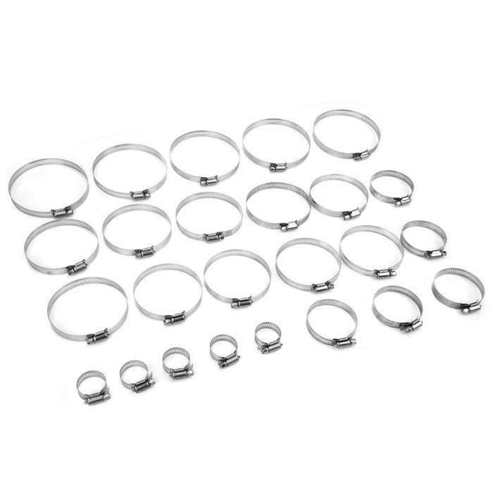 Dilwe collier de serrage en acier inoxydable 25 pièces collier de ...