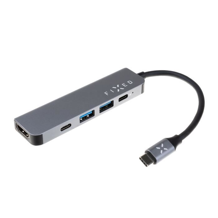 HUB USB-C - FIXED - Mini HUB - Aluminium - 5 ports - Gris - Cdiscount ...