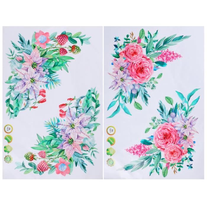 Stickers de décoration florale 2PSC Déclats floraux Jolies autocollants ...