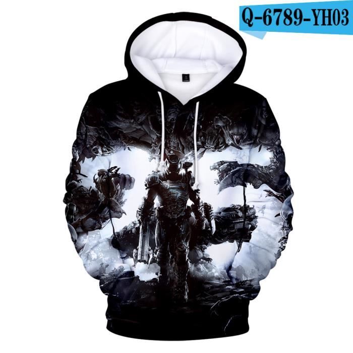 Sweat à capuche - Popular Doom Eternal - Rose-saumon-Noir Rose/saumon ...