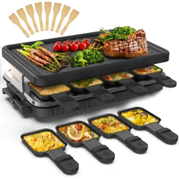 Appareil A Raclette 8 Personne Raclette Grill 8 Spatule 8 Poêlons Grill ...
