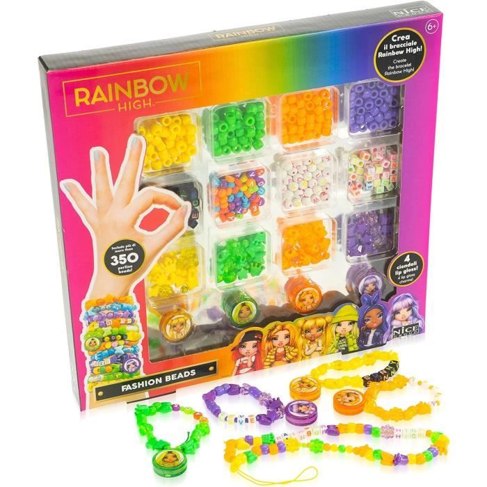 Rainbow High Fashion Beads Kit De Perles Colorées Avec Lettres, Papillons, Étoiles, Cœurs ...