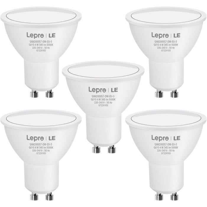 Ampoule LED GU10, Blanc Froid 5000K, 4W Equivalent 32W Halogène, 345lm ...