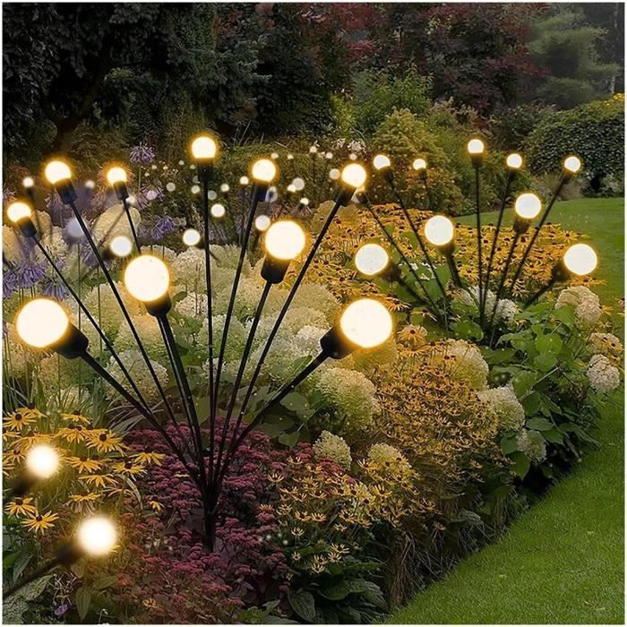 Luciole Solaire Exterieur Jardin, 4 Packs De 6 8 10 Led Lampes Solaires Jardin, Avec 2 Modes D ...