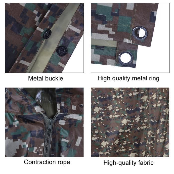 VGE Imperméable pluie poncho veste de pluie housse de pluie protection ...