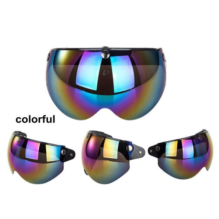 VINGVO Visière de casque rétro universelle 3 boutons-pression pour ...