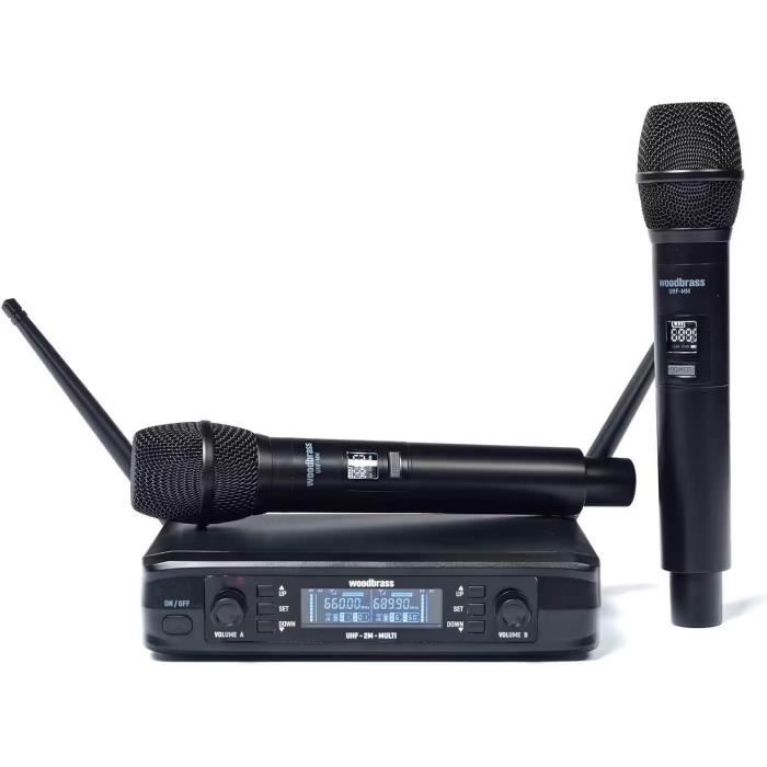 Micro sans fil - WOODBRASS - UHF 2M-Multi - 60 mètres de portée - 2 ...