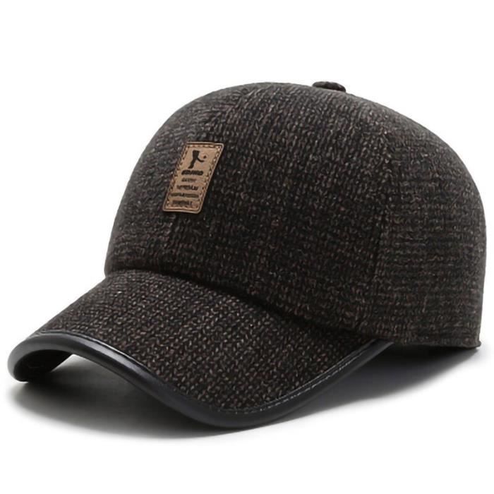 Brown 02-Adjustable -Chapeau de Baseball d'hiver pour hommes, casquette ...