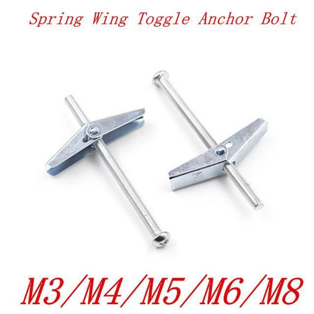 VIS,M8 2PCS-80mm--Boulon D'ancrage À Bascule, 10 Pièces-lot, M3m4-m5-m6 ...