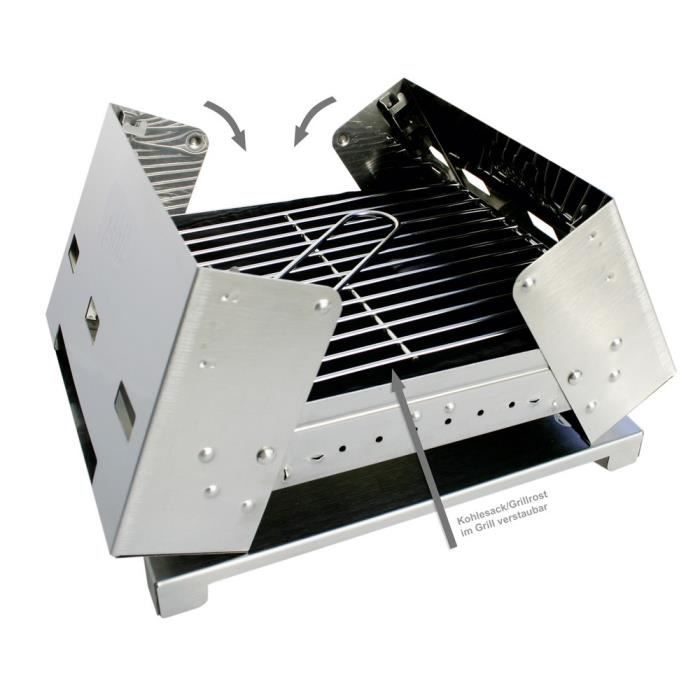 Grill - Esbit - BBQ-Box - Acier inoxydable - Hauteur réglable - Pliable ...