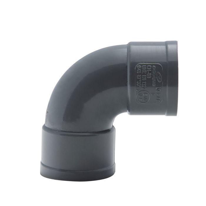 Coude PVC 87°30 - Femelle/Femelle - Ø40 - PVC - Gris - Installation ...