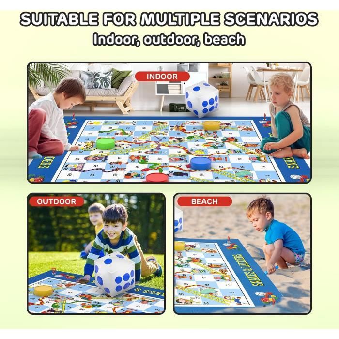 Board Game Snakes And Ladders,Serpents & Échelles Avec Dés Gonflables ...