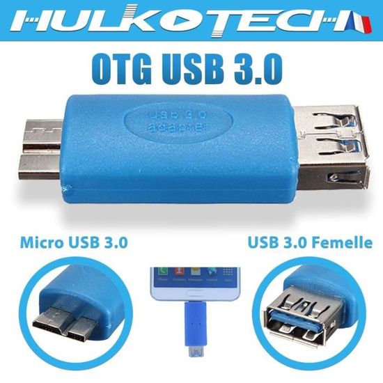 Micro USB 3.0 adaptateur OTG pour Samsung Galaxy Note 3 N9000 N9005 ...