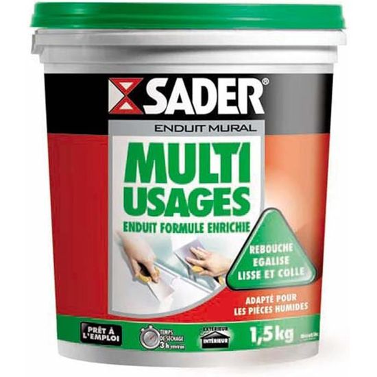 Enduit Mural Multi-Usages En Pâte - Rebouche, Égalise, Lisse Et Colle ...