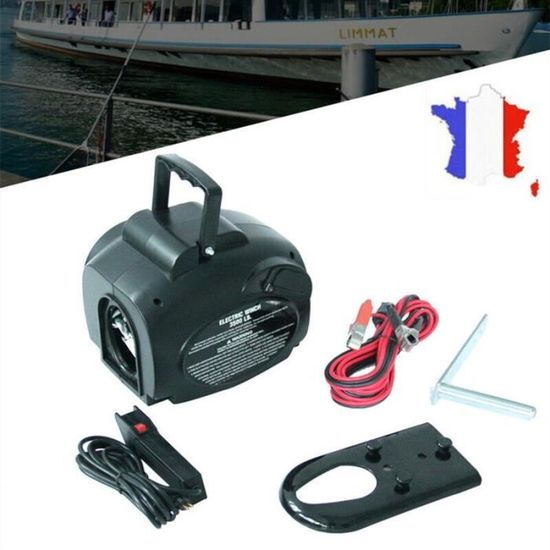 Treuil électrique marin portable de 12v petit yacht grue tracteur 3500 ...