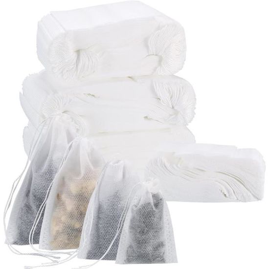 400 Sachets Filtre à Thé, Sachets Vides pour Infuseur à Thé, Sachets de Thé en Vrac avec Cordon ...