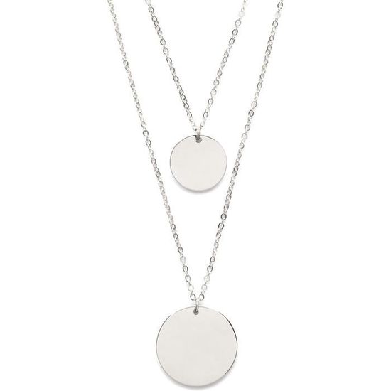 Happiness Boutique Femmes Collier Multi Rangs Cercle Couleur Argent ...