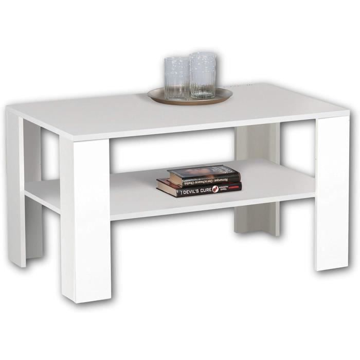 Joker Plus Table Basse en Blanc – Grand canapé avec étagère pour Votre Salon,Bois d'ingénierie ...