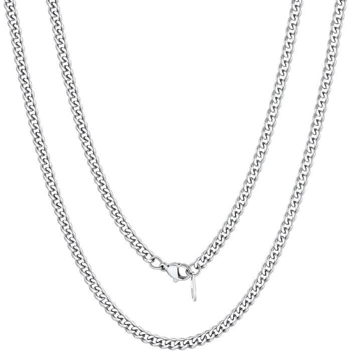 Chaîne Collier Cubaine Homme Femme De 3-6-9-12Mm En Acier Inoxydable ...