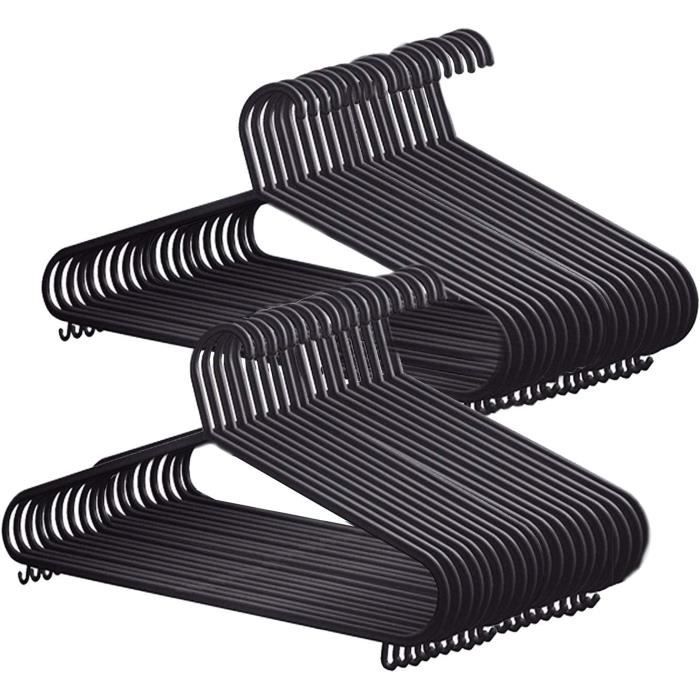 Cintres En Plastique Noir - Lot De 50, Cintres Pour Portemanteaux ...