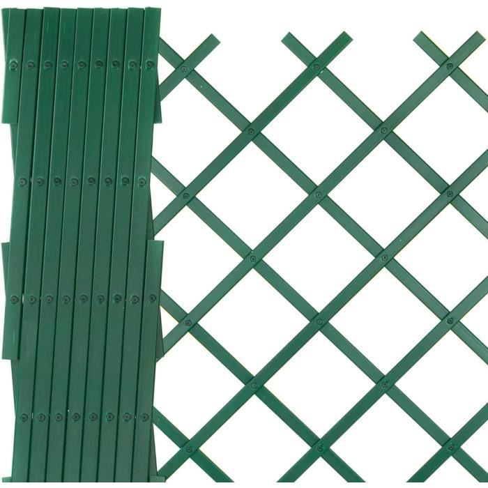 Treillis extensible - A176 - PVC - 1 x 3 m - Vert - Résistant aux UV ...