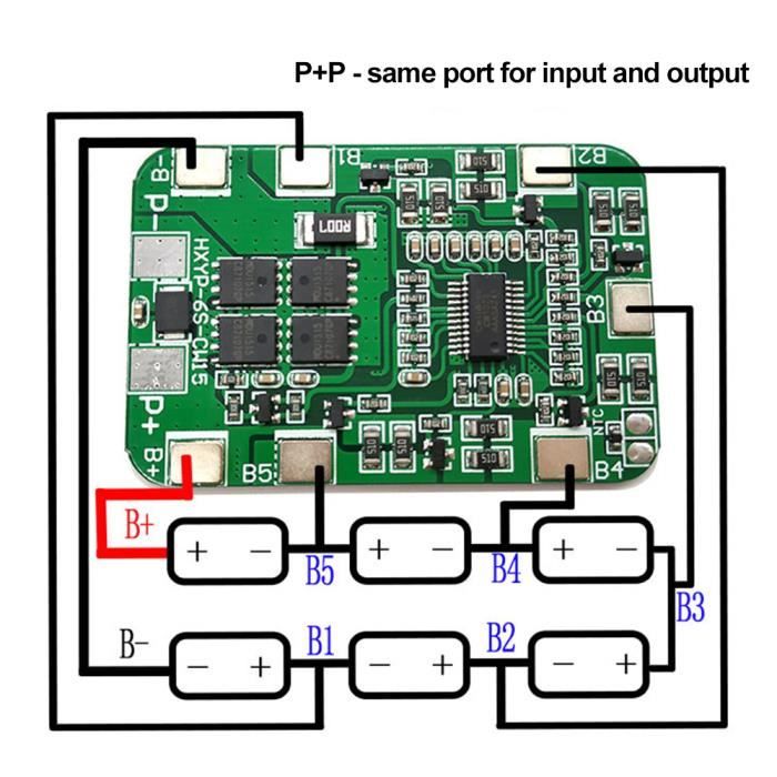 Panneau de Protection BMS PCB 6S 20A 22.2V-25.2V, pour Module de ...
