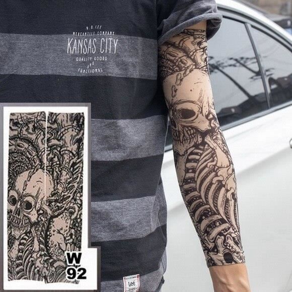 Corps-Tatouage,Faux bras élastique en nylon 100% pour hommes,manches de ...