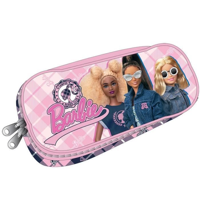 Trousse - BARBIE - Campus - 23 CM - 2 Compartiments - Zippée - Rose ...