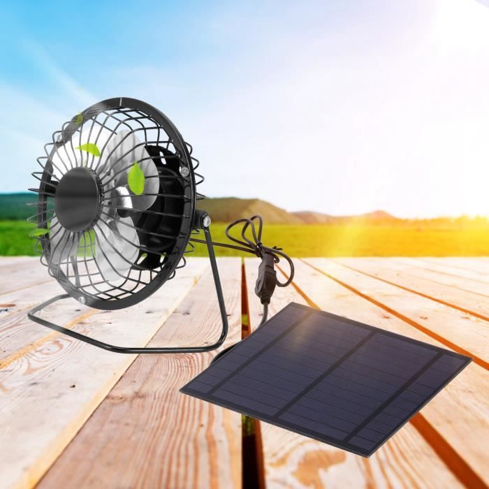 Mini panneau solaire 5W avec ventilateur de refroidissement portatif ...