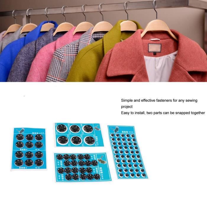 HURRISE Boutons-pression Boutons Pression, 14 Plaques DIY Couture Heavy ...