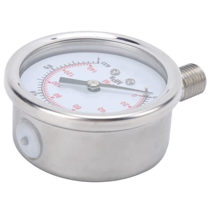 FunBuy-Qiilu manomètre en acier inoxydable Mesure précise 0-10MPa M14x15 Y-60BF de mètre ...