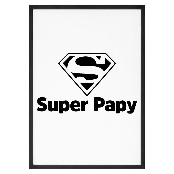 Affiche "Super papy" - Tableau décoration murale - Confectionné en ...
