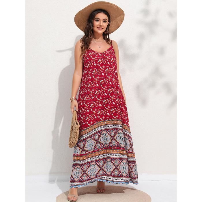 Finjani-Robe longue dos nu à imprimé floral pour femmes,robes camisoles ...