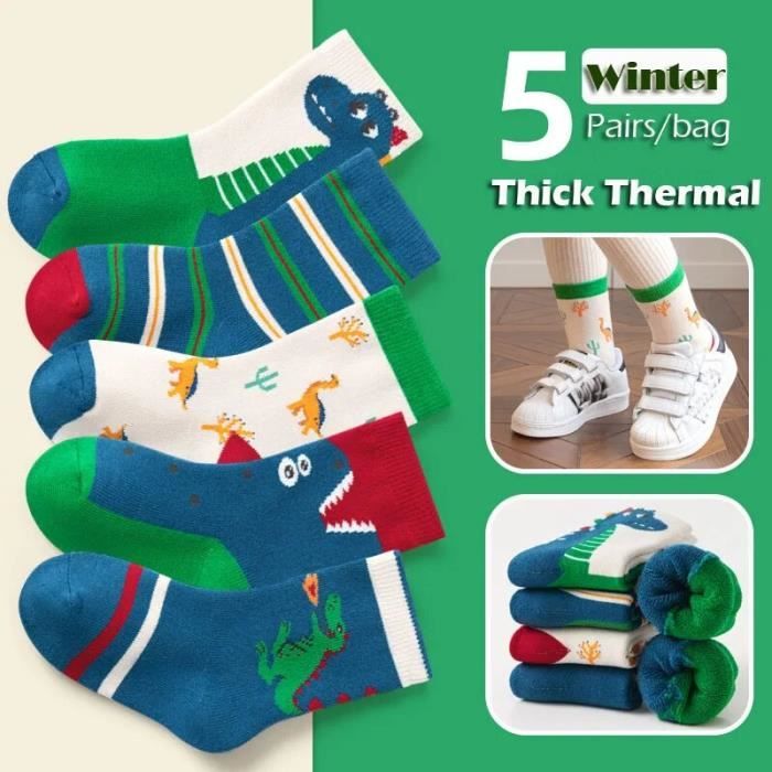 Bas - mis-bas,Chaussettes Thermiques en Coton pour Enfant de 1 à 12 Ans ...