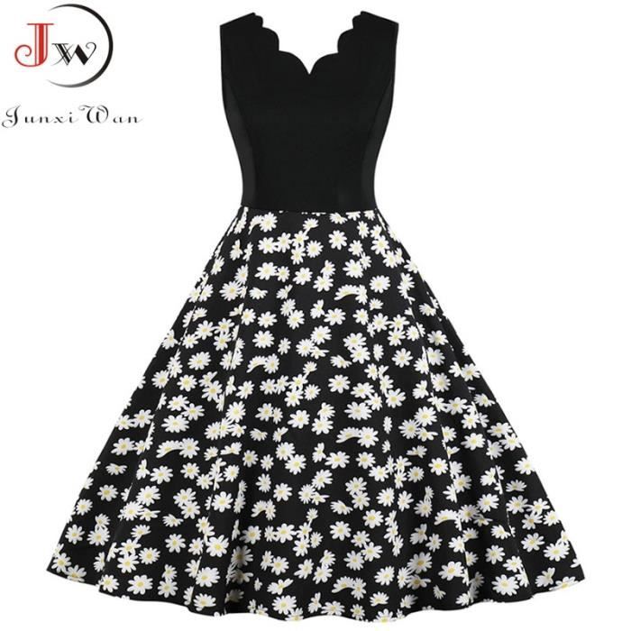 Robe,2021 femmes Robe imprimée florale été Sexy col en v sans manches ...