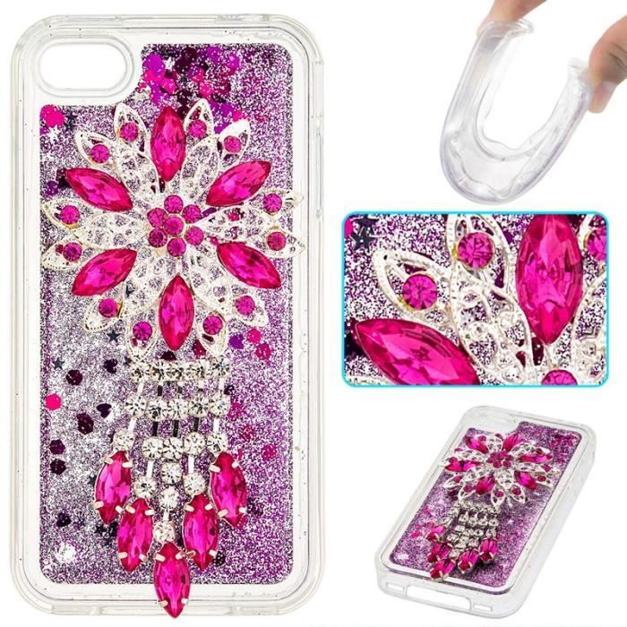Coque Apple iPhone 4 4S , Gel Silicone TPU Luxe Diamant Bling liquide ...