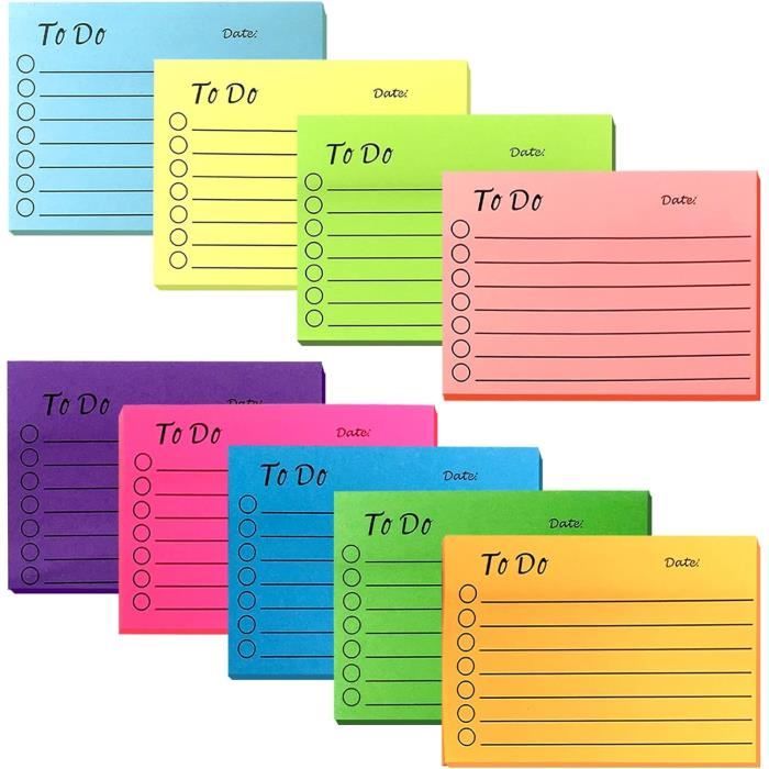 Blocs-Notes Adhésifs, 450 Feuilles To Do List Bloc Note, Adhésifs ...