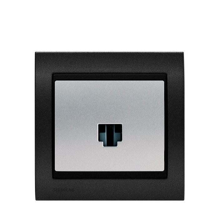 Prise Informatique RJ45 Silver Delta Iris + Plaque Métal texturé Alu ...