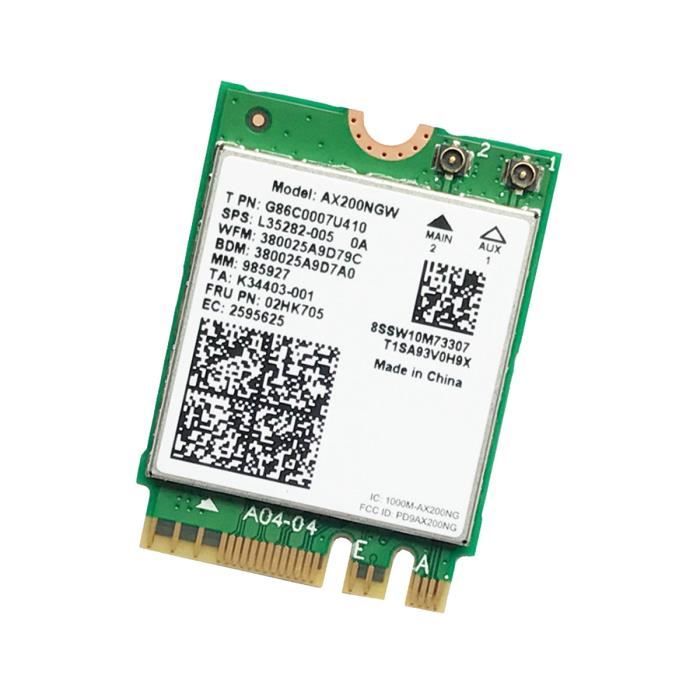AX200 AX200NGW Carte RéSeau M.2 NGFF Carte WiFi Bluetooth 5.0 WiFi 6 2.4G-5G 802.11Ac-Ax WiFi ...