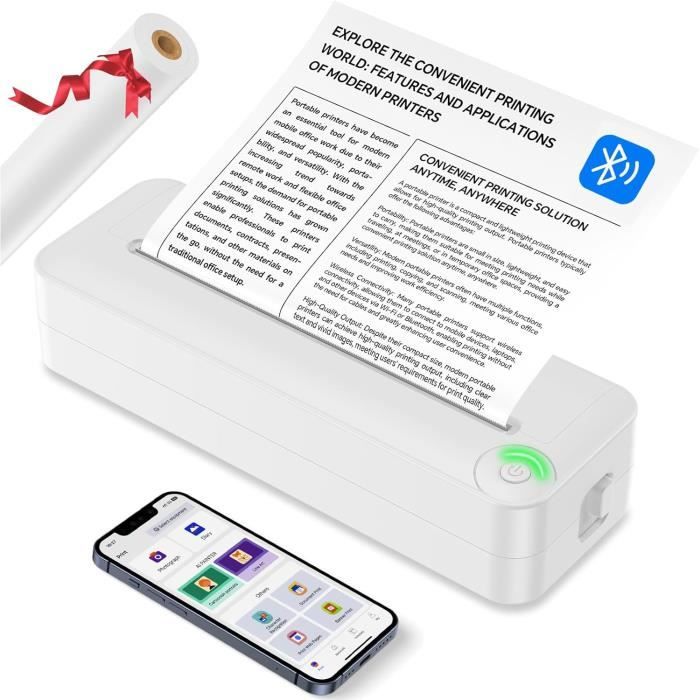 Cozion A4 Imprimante Portable Thermique, X8 Imprimante Bluetooth Petite ...